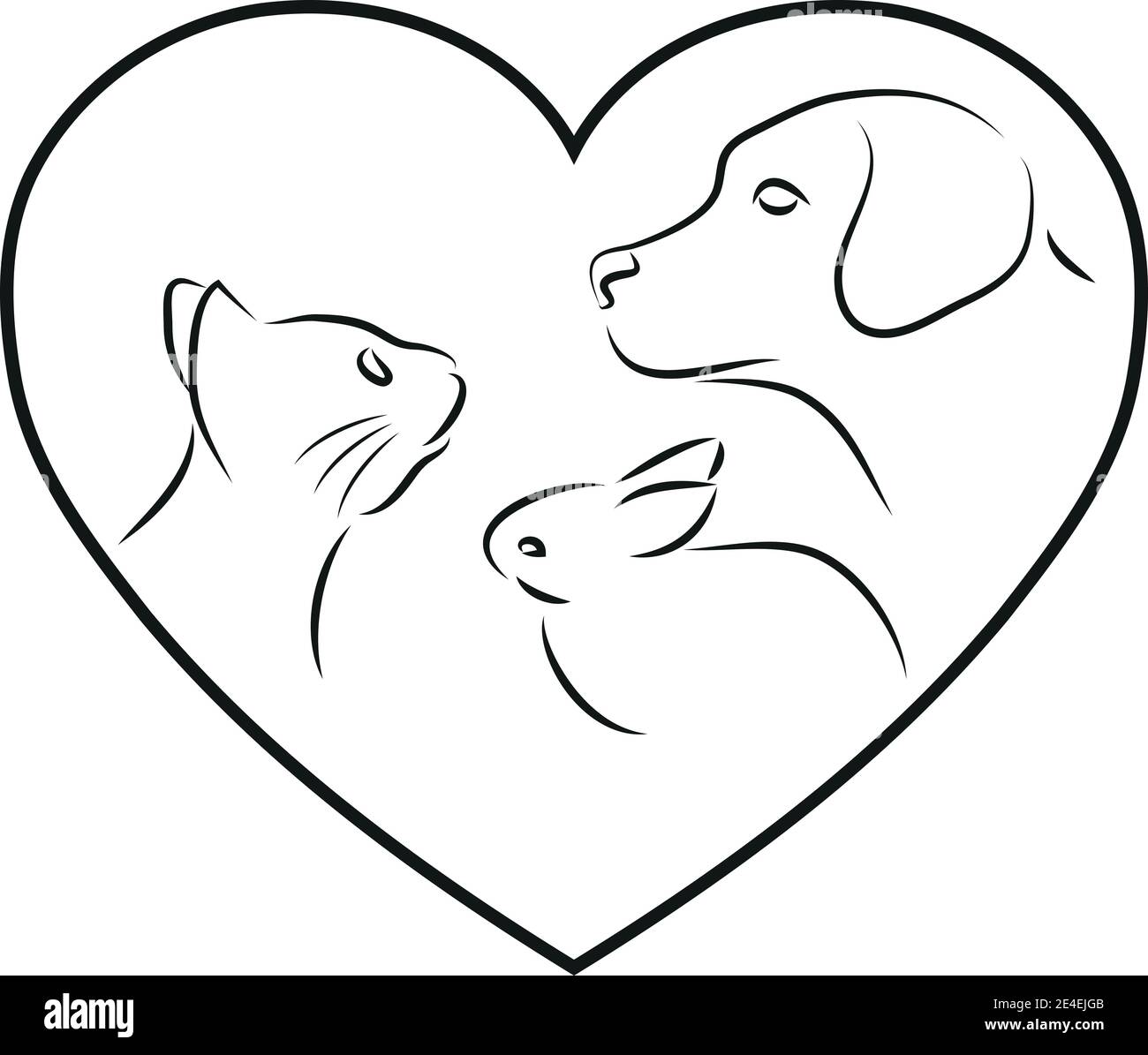 Heart and animals, vet logo, sticker label Stock Vector Image & Art - Alamy