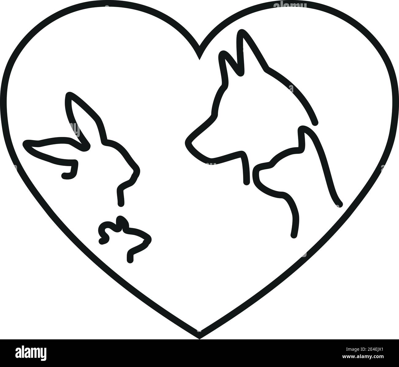 Heart and animals, vet logo, sticker label Stock Vector Image & Art - Alamy