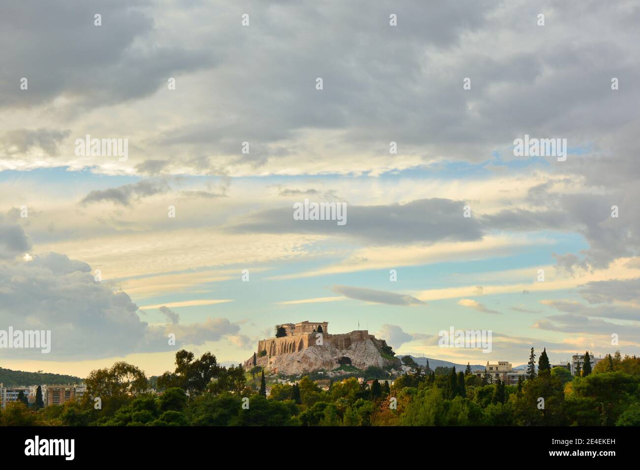 View of the Acropolis from the Panathenaic Stadium, Athens, Greece Stock Photo - Alamy