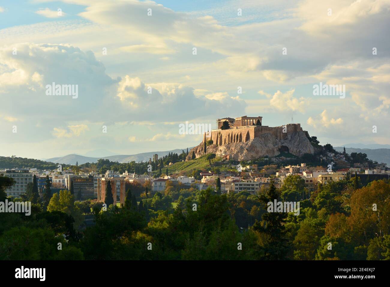 View of the Acropolis from the Panathenaic Stadium, Athens, Greece ...