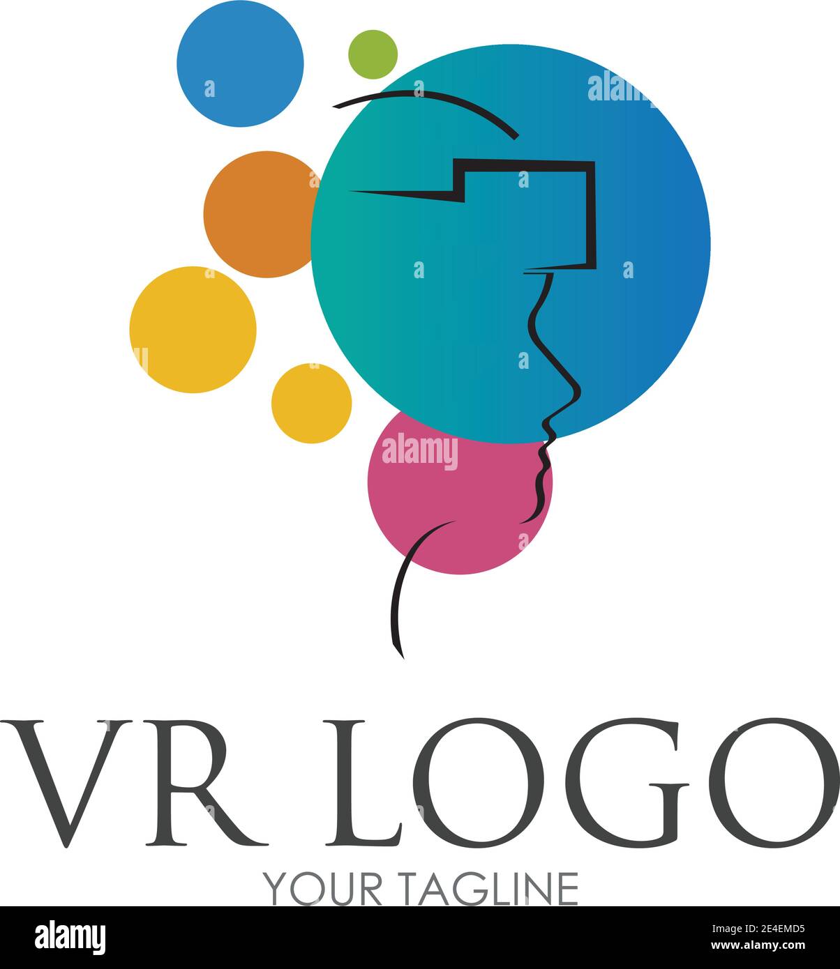 virtual reality logo illustration design template - vector Stock Vector ...