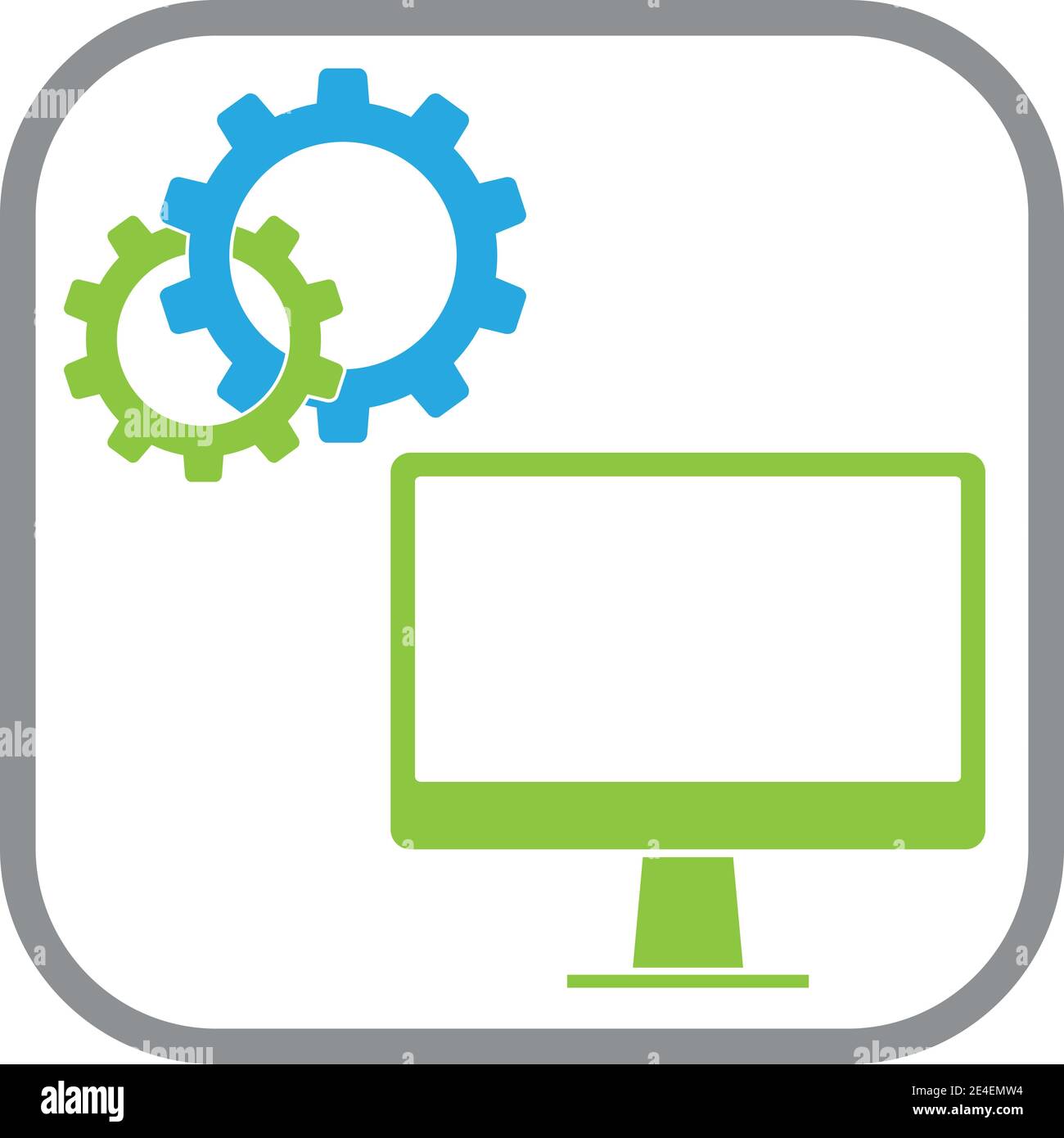 Computer, gears, computer icon, logo, background Stock Vector Image ...