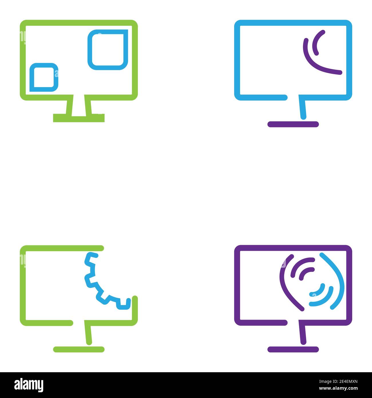 Computer, gears, computer icon, logo, background Stock Vector Image ...