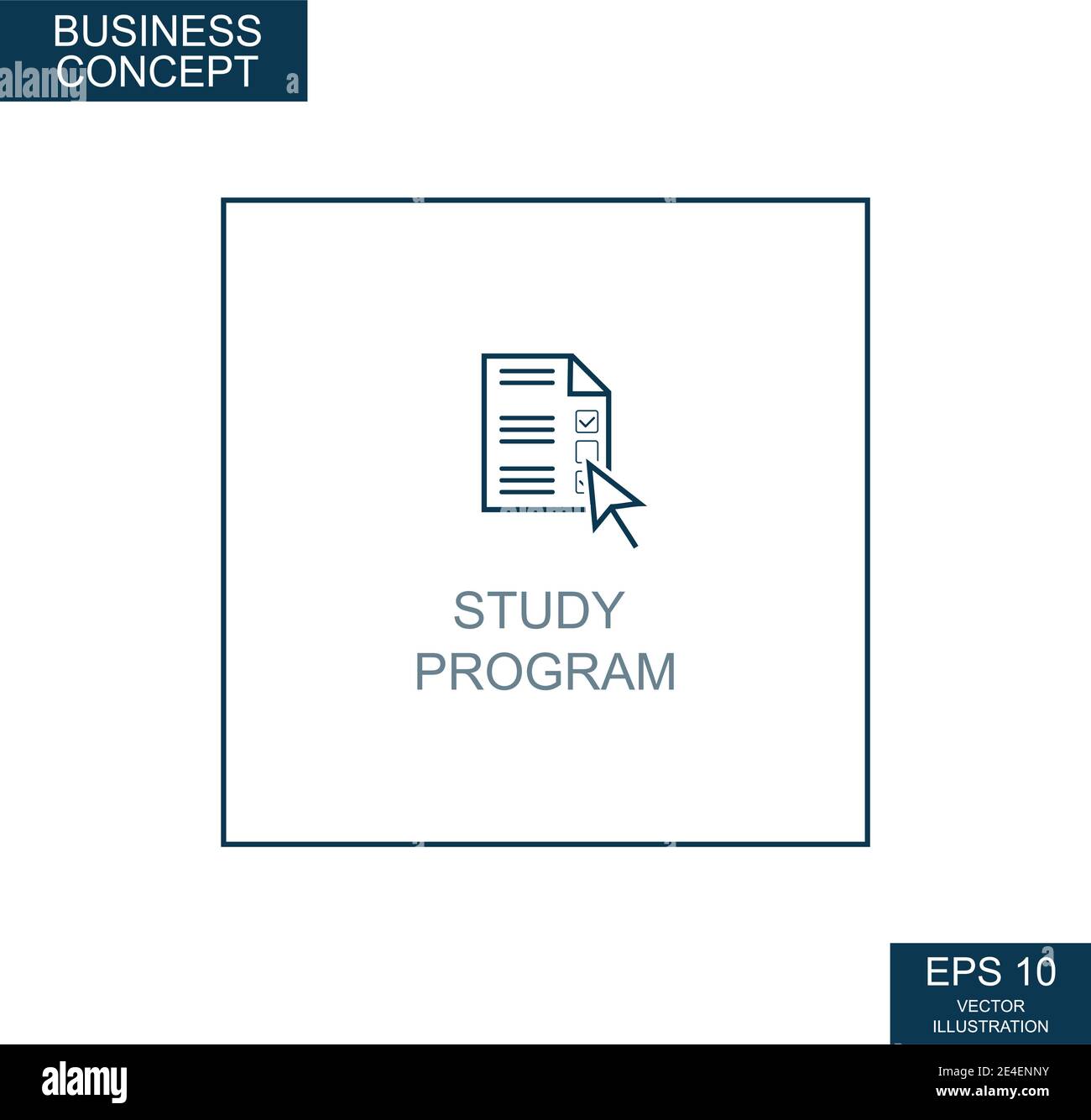 Business concept, web icon from thin lines. Learning Program - Vector ...