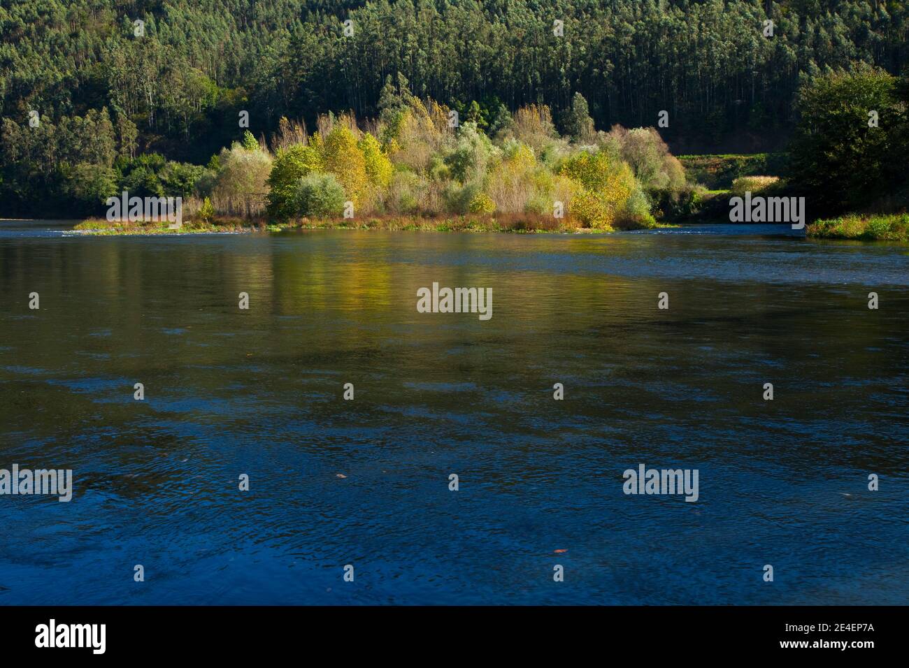 Río Nalón,,tramo bajo alrededor de Pravia, Asturias Stock Photo - Alamy
