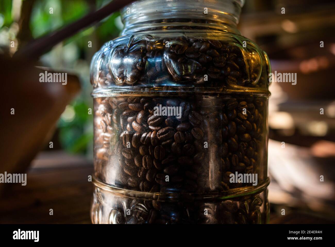 Roasting place for coffee beans collected from the excrement of civets ...