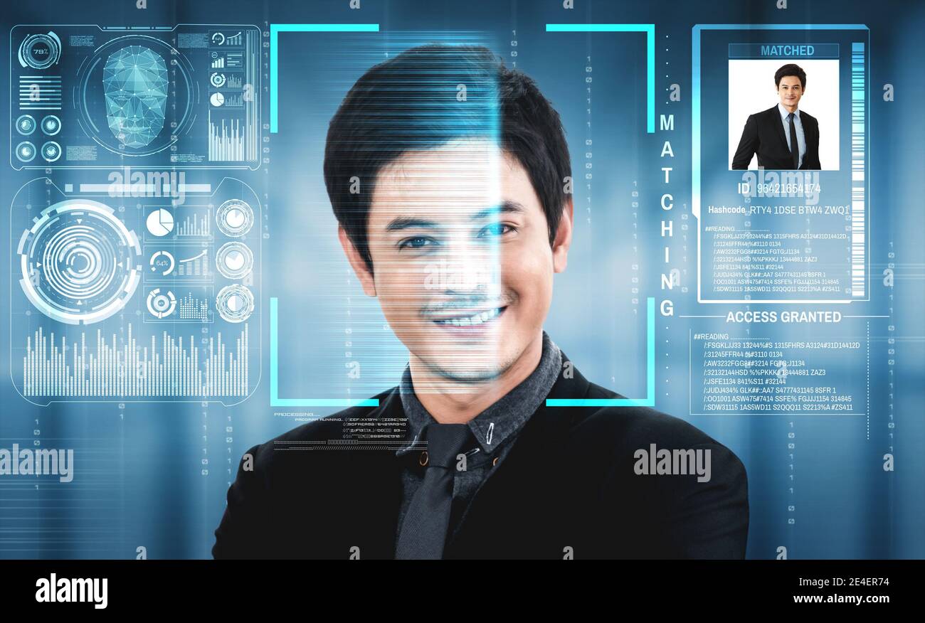 Facial Recognition Technology Scan And Detect People Face For
