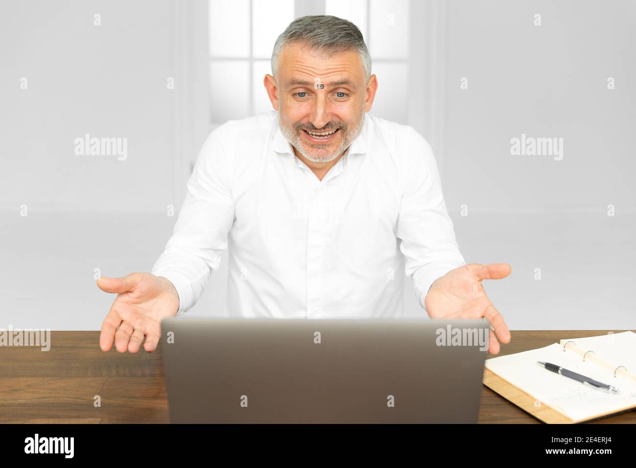 Office worker using computer unhappy hi-res stock photography and ...