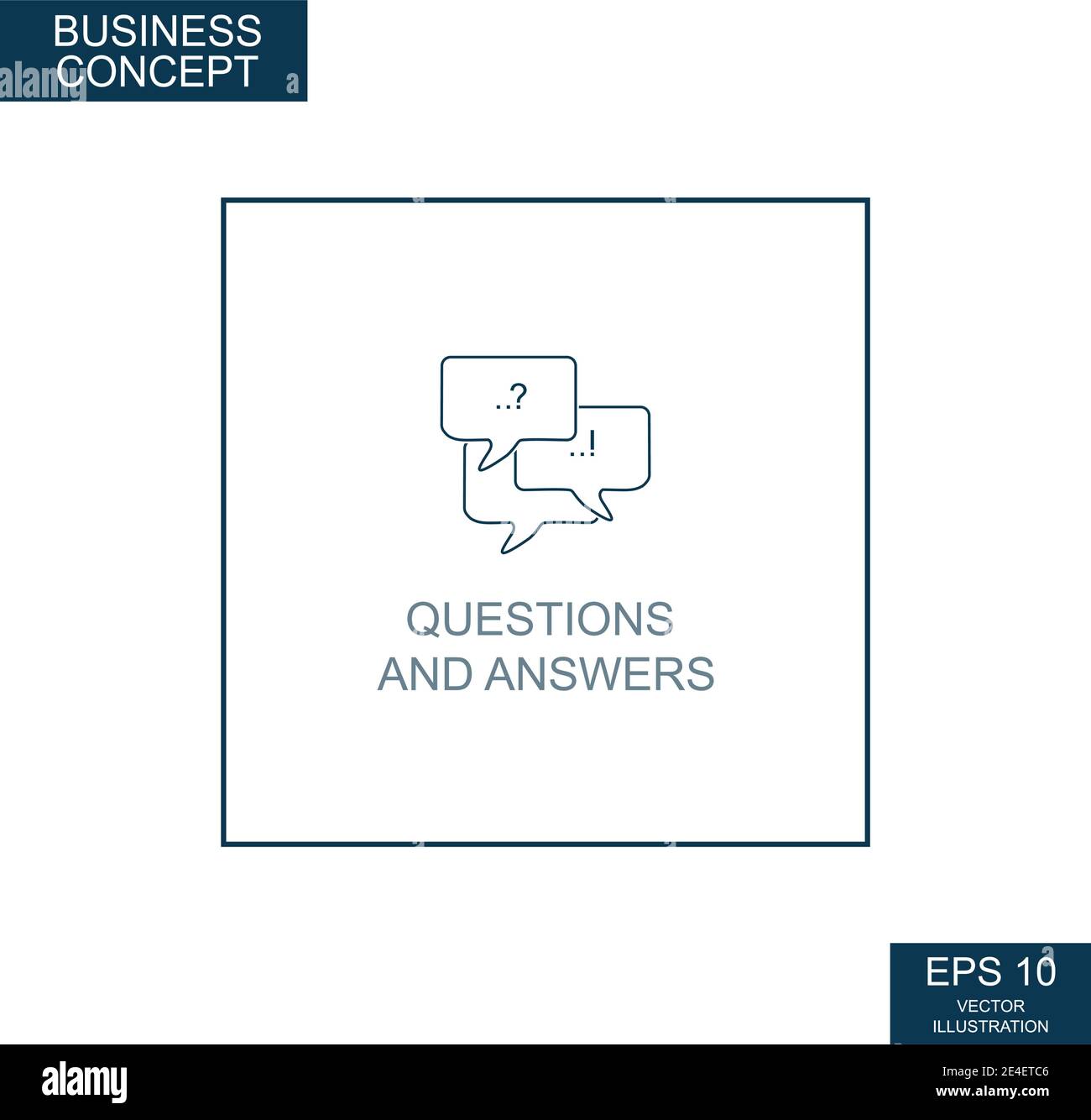 Business concept, web icon from thin lines. Questions and Answers ...