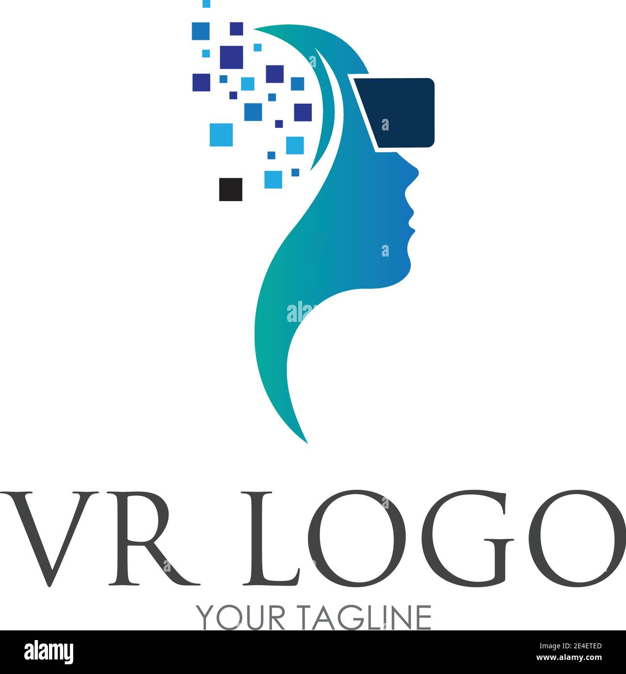 virtual reality logo illustration design template - vector Stock Vector ...