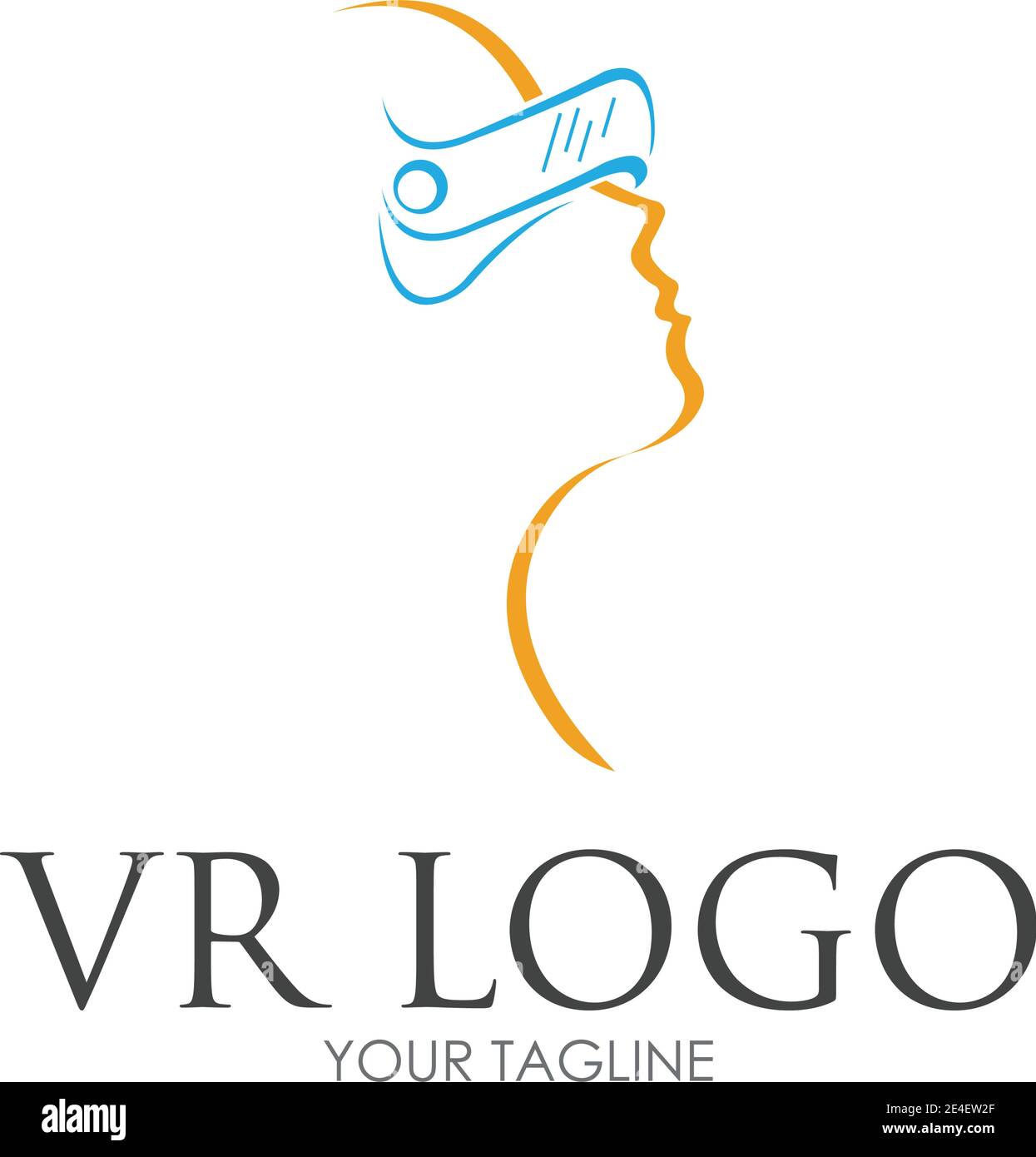 virtual reality logo illustration design template - vector Stock Vector ...