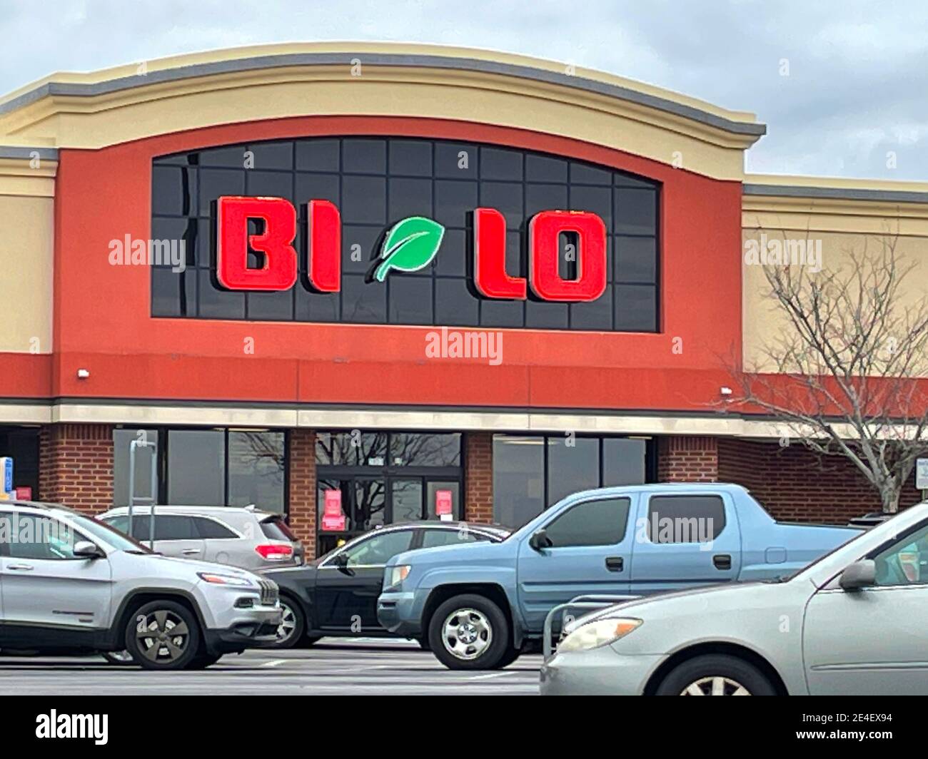Augusta, Ga USA 02 20 21: Bi-Lo grocery store retail supermarket close ...