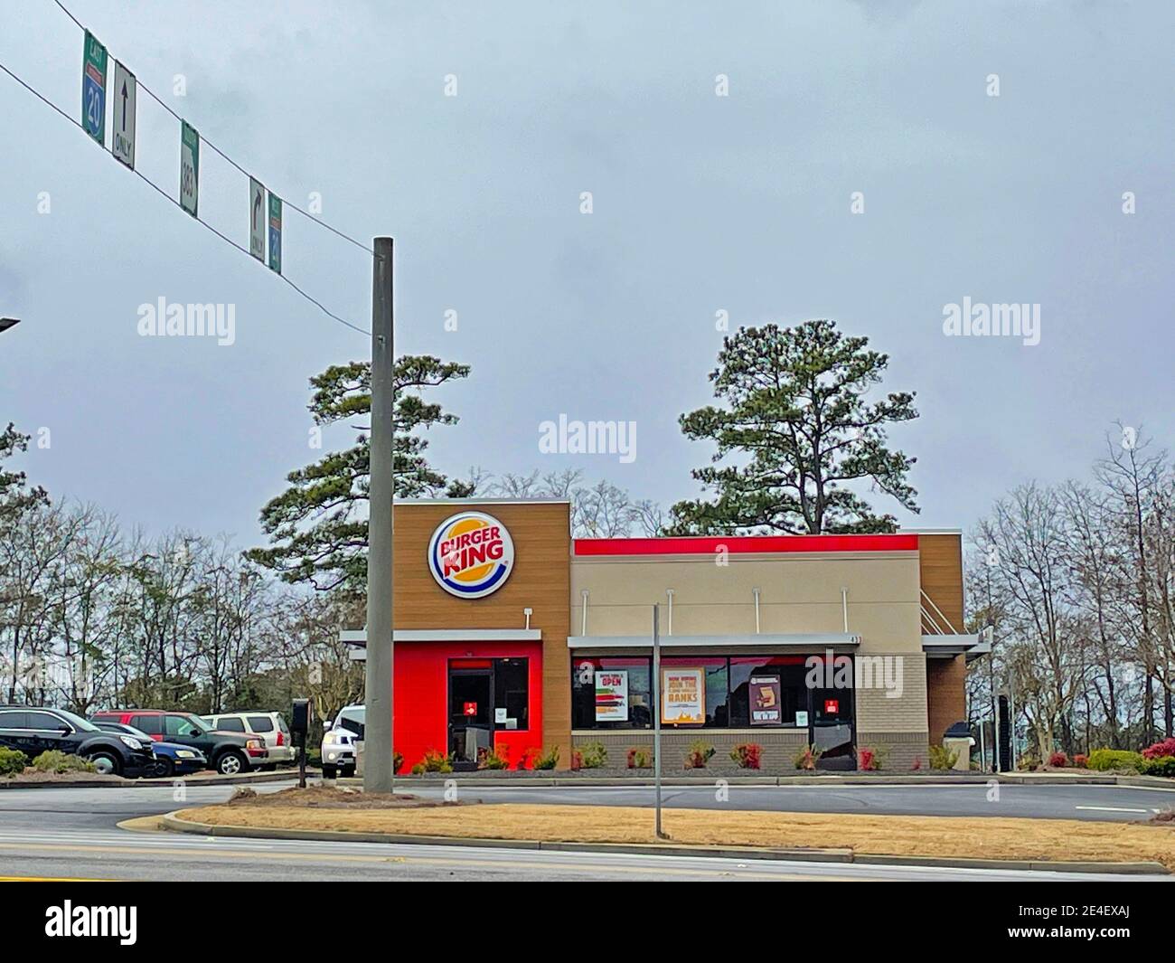 Columbia County, Ga USA - 01 19 21: Burger King fast food restaurant ...