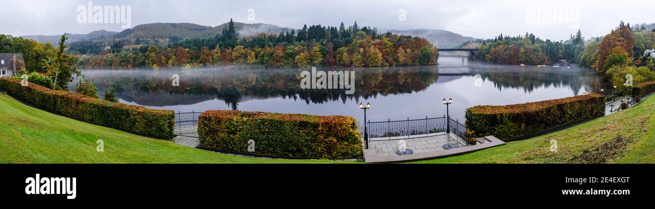 Loch Faskally from Green Park Hotel, Pitlochry, Pershire Stock Photo ...