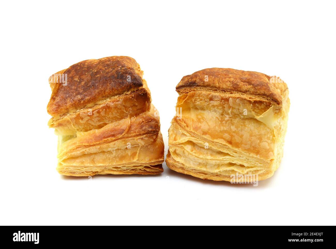 Puff Pastry Isolated on White Background Stock Photo - Alamy