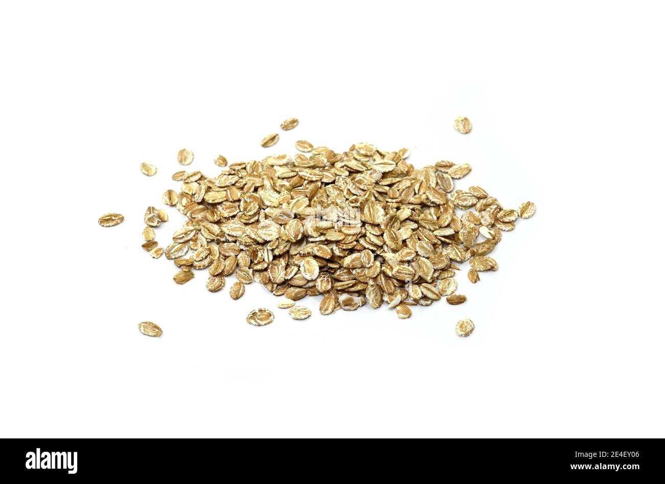 Breakfast. Rye oat flakes isolated on white , macro close up Stock ...