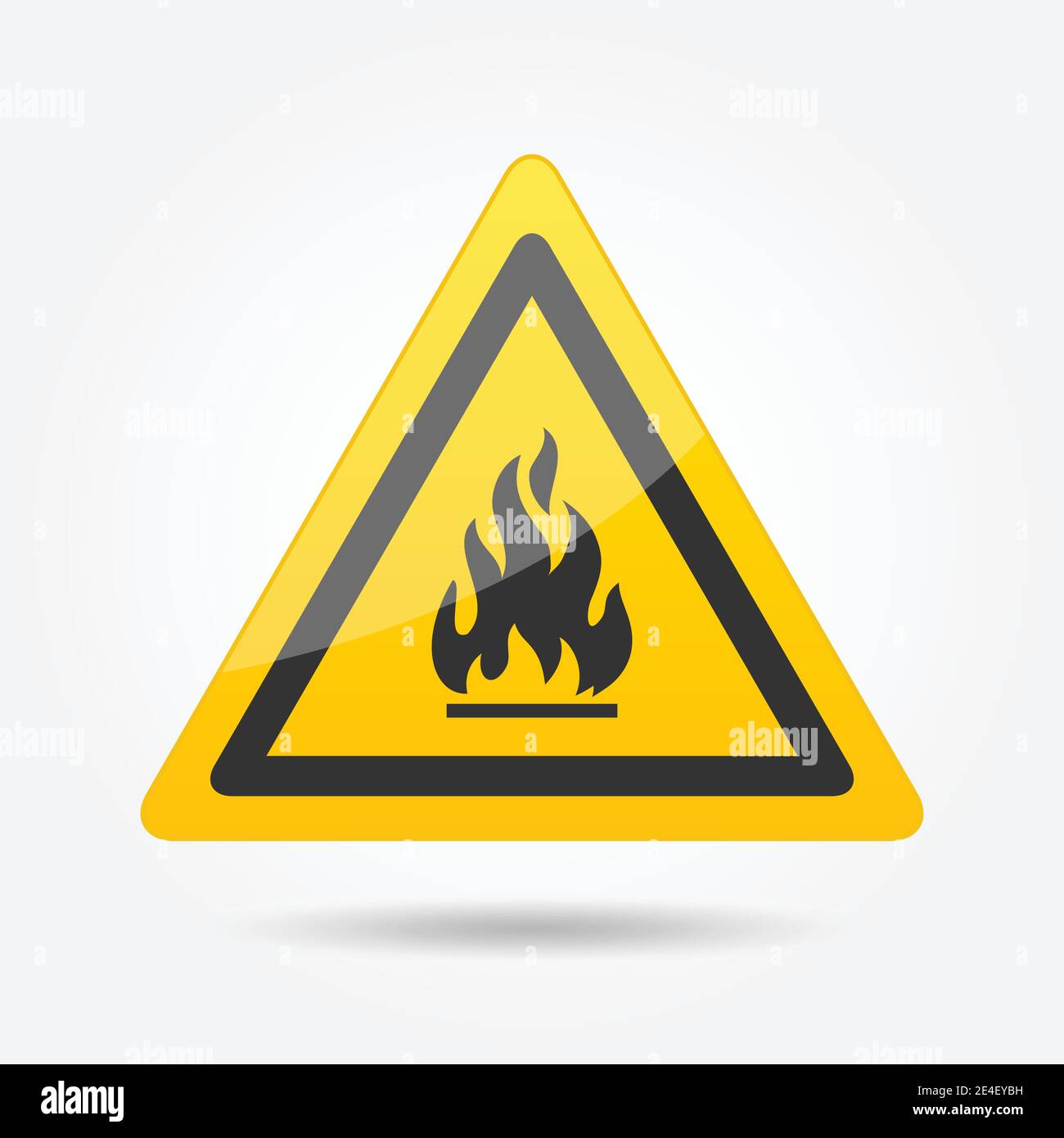 Fire attention danger symbol icon emblem isolated on white background ...