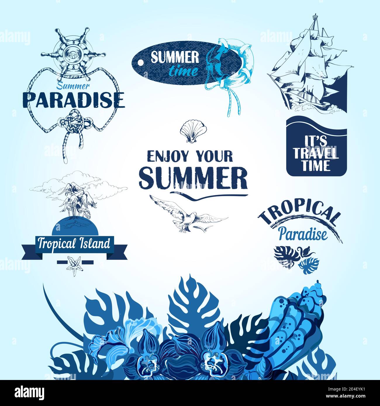 Paradise island stamp Stock Vector Images - Alamy