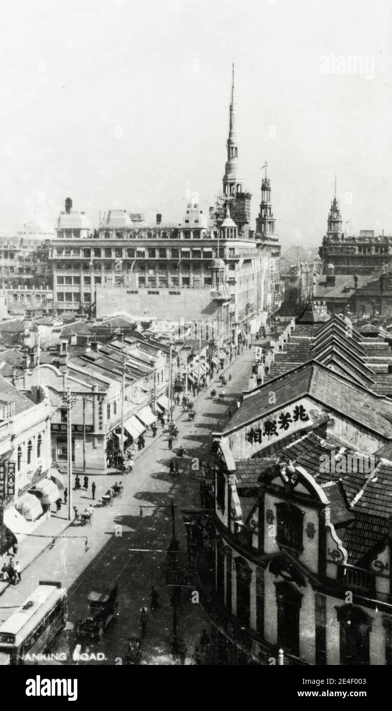 Vintage c.1920's photograph: street view, Shanghai, China Stock Photo ...