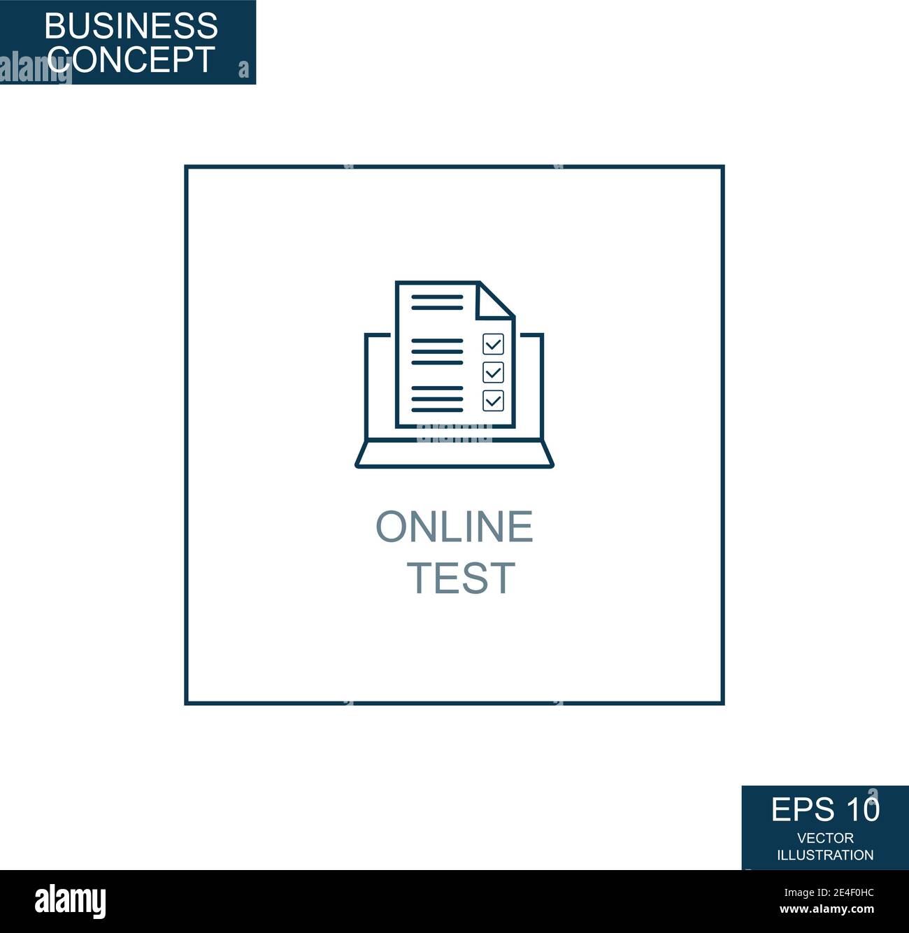 Business concept, web icon from thin lines. Online test - Vector ...