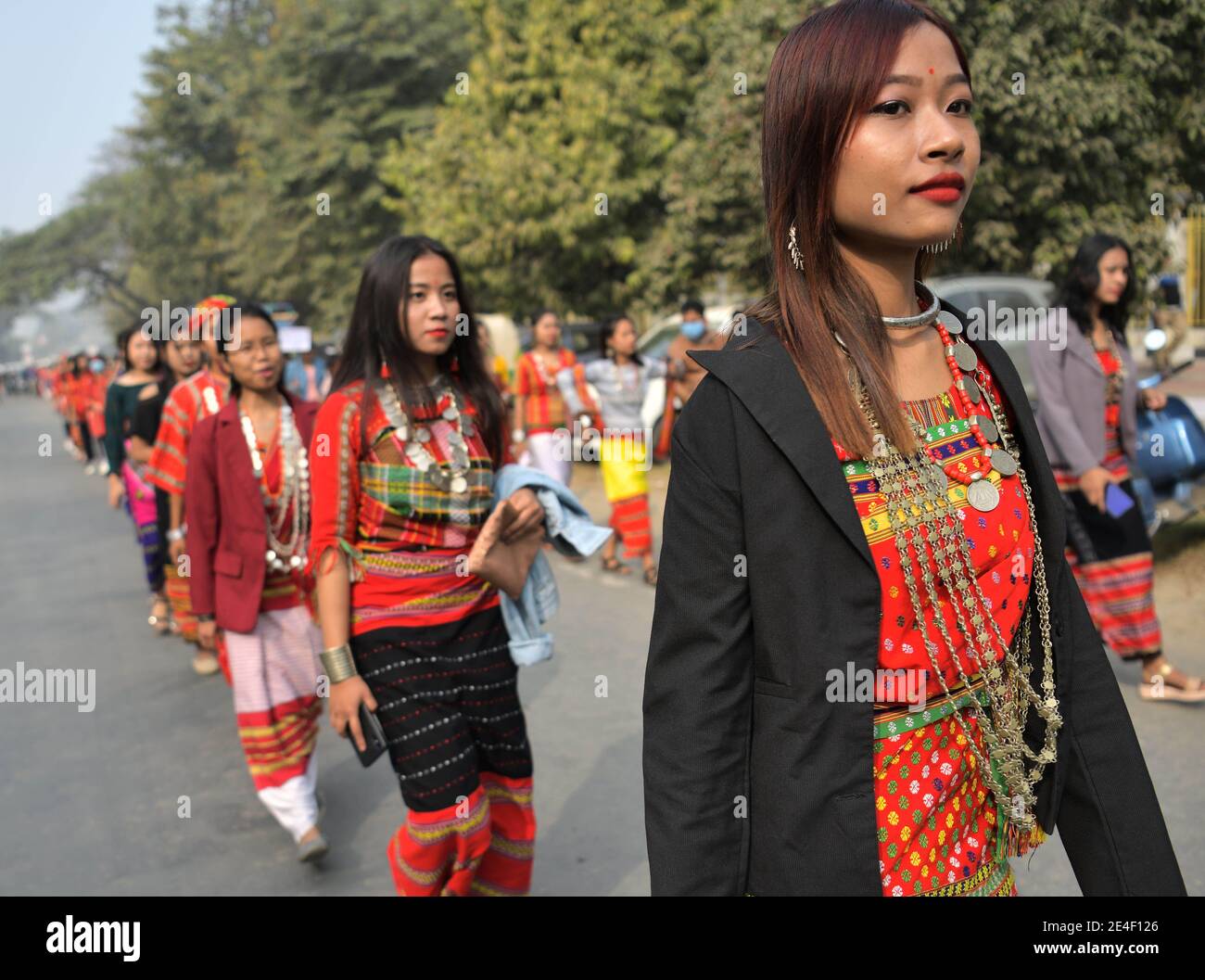 Performers during a cultural program on the celebration of "Kokborok ...
