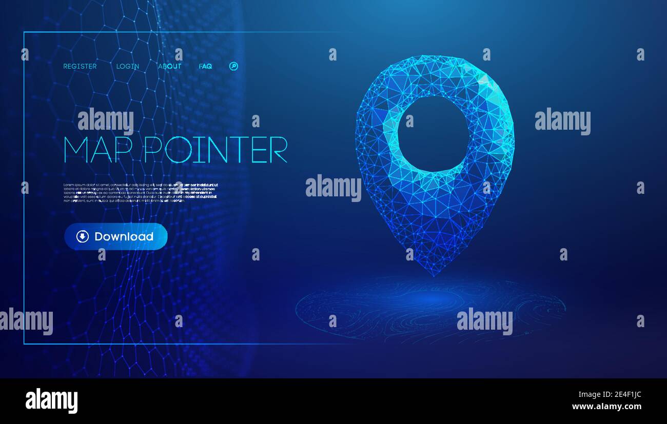 Online delivery location pin. Shop order abstract icon. Low poly gps ...