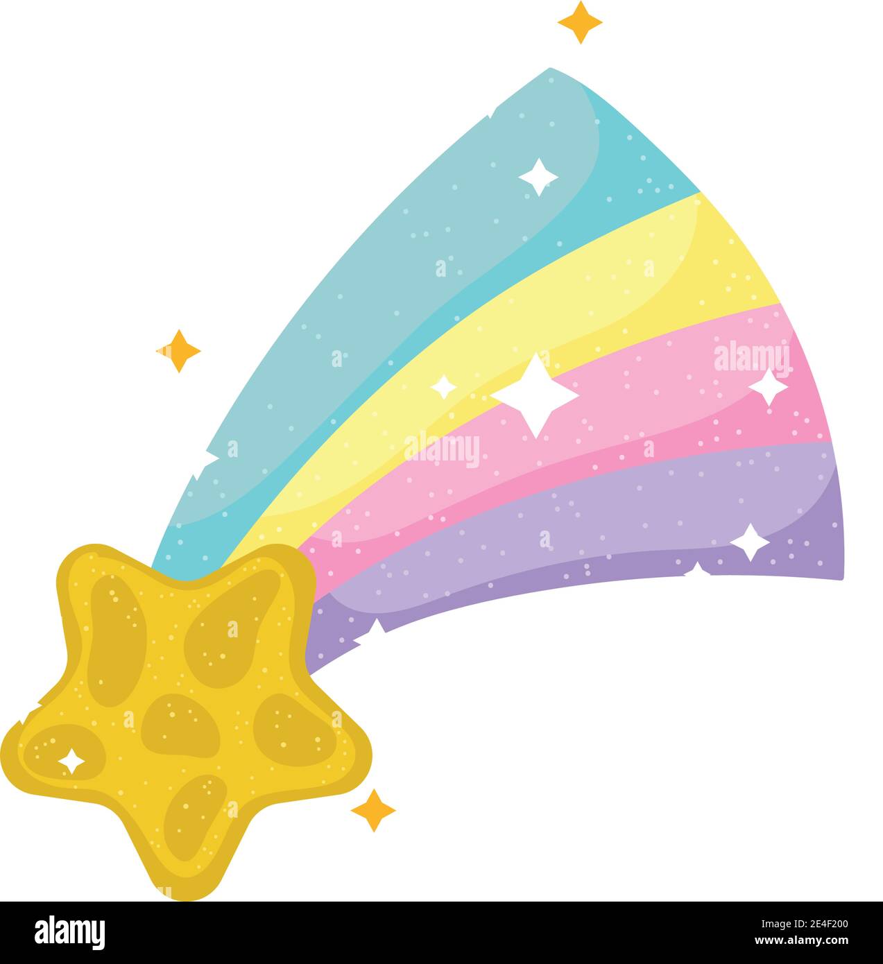 princess tale shooting star rainbow magic cartoon isolated design ...