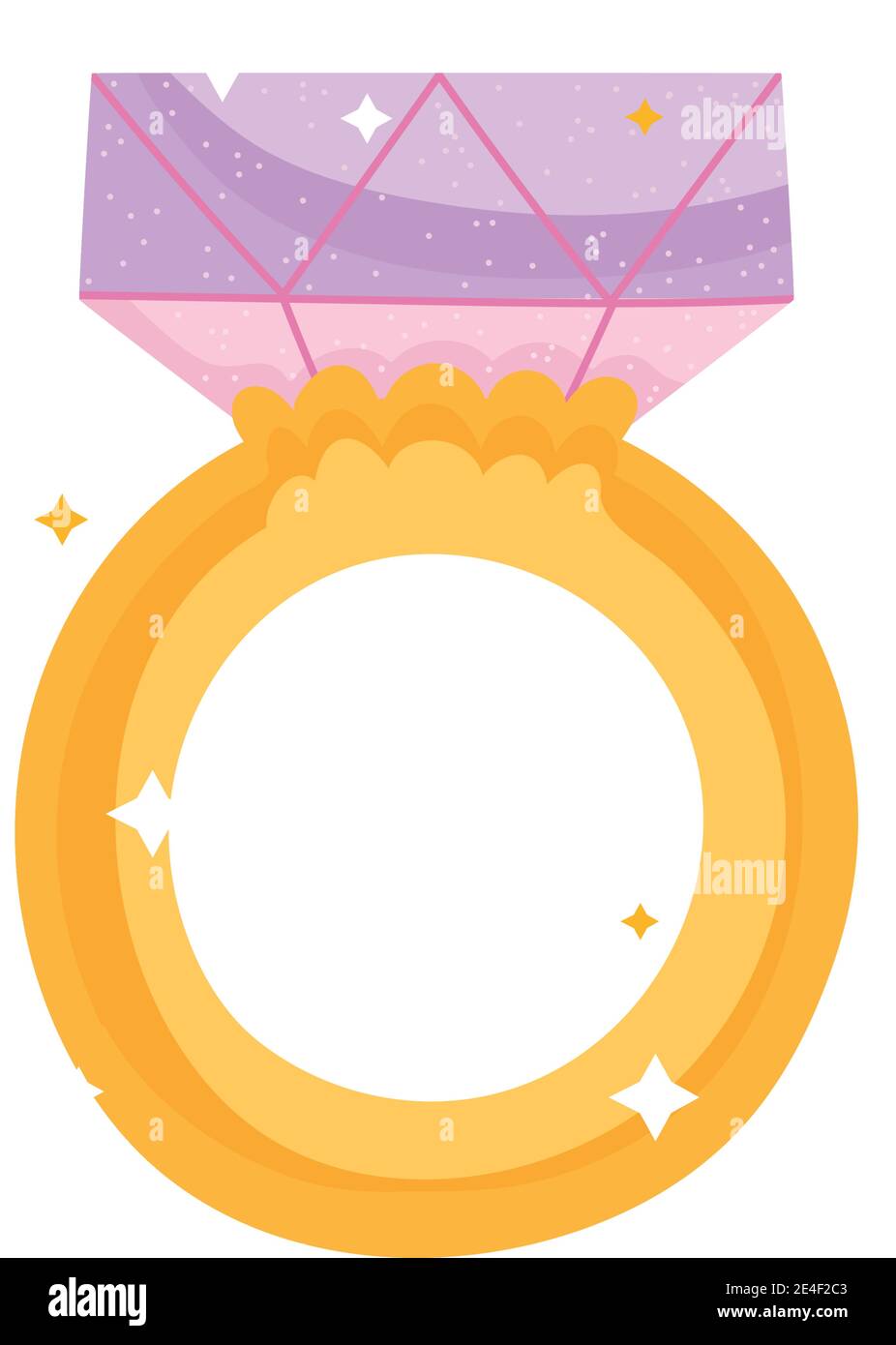 princess tale ring with diamond cartoon isolated design vector ...