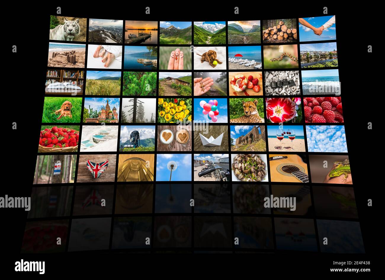 Screens forming a big multimedia broadcast video wall - broadcasting ...