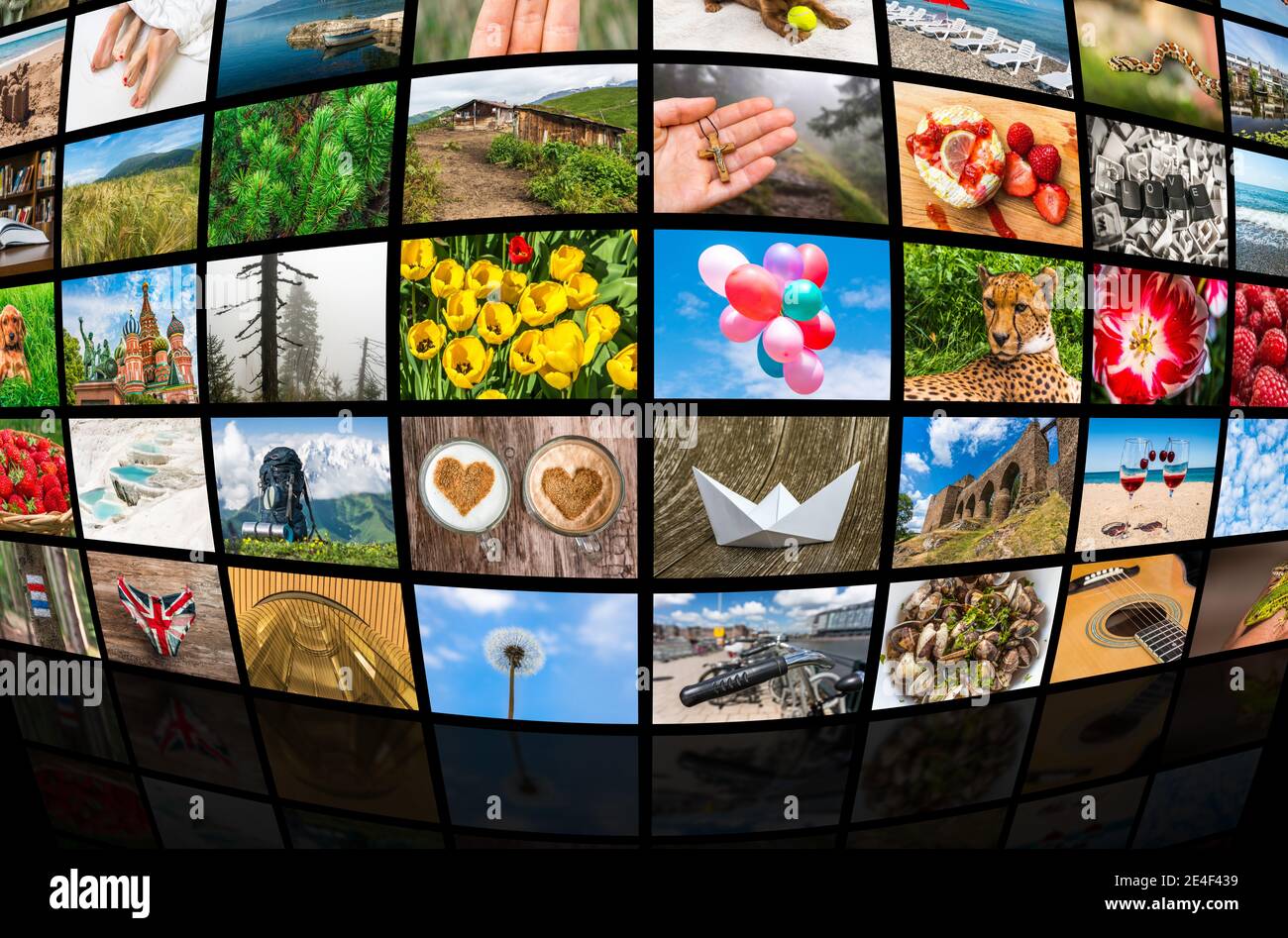 Curved wall of screens High Resolution Stock Photography and Images - Alamy