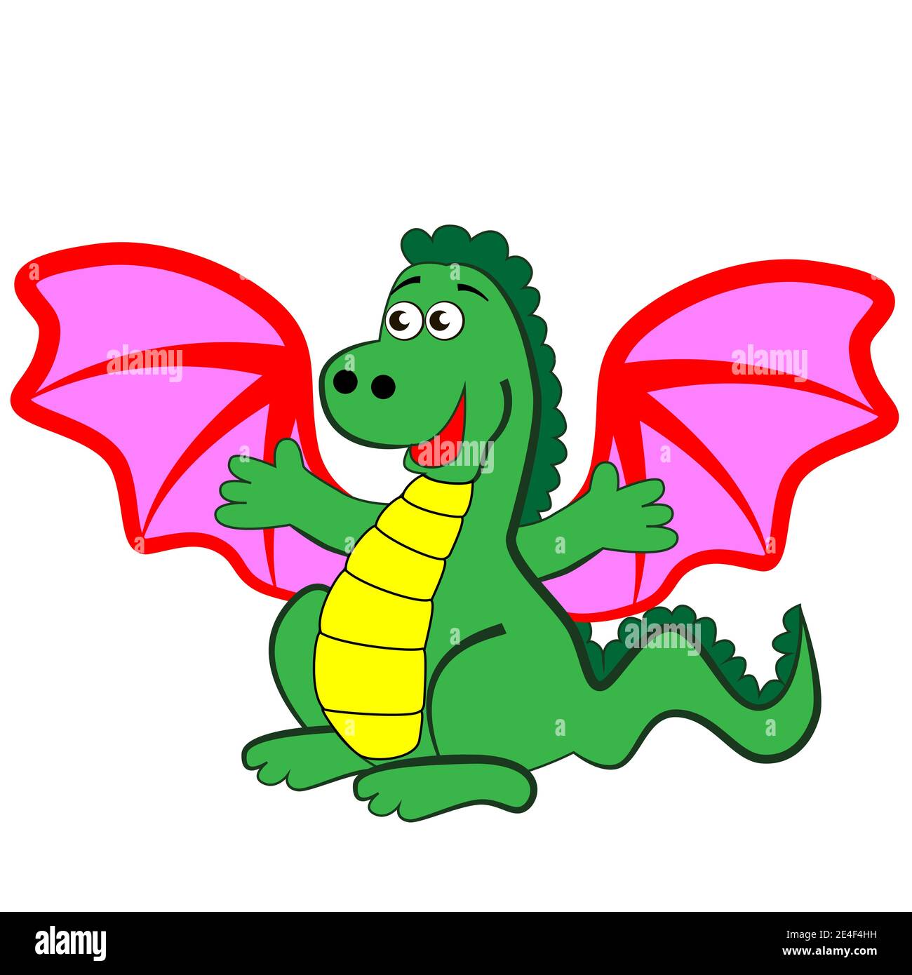 Cartoon illustration dragon smiling Stock Vector Images - Alamy