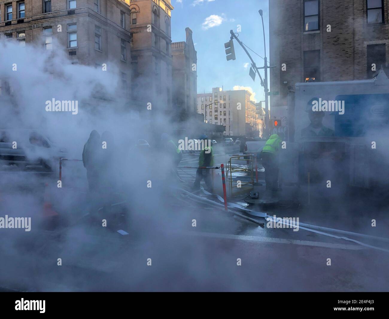 Con Edison maintenance crew work on the Second Avenue 2020 Stock Photo ...
