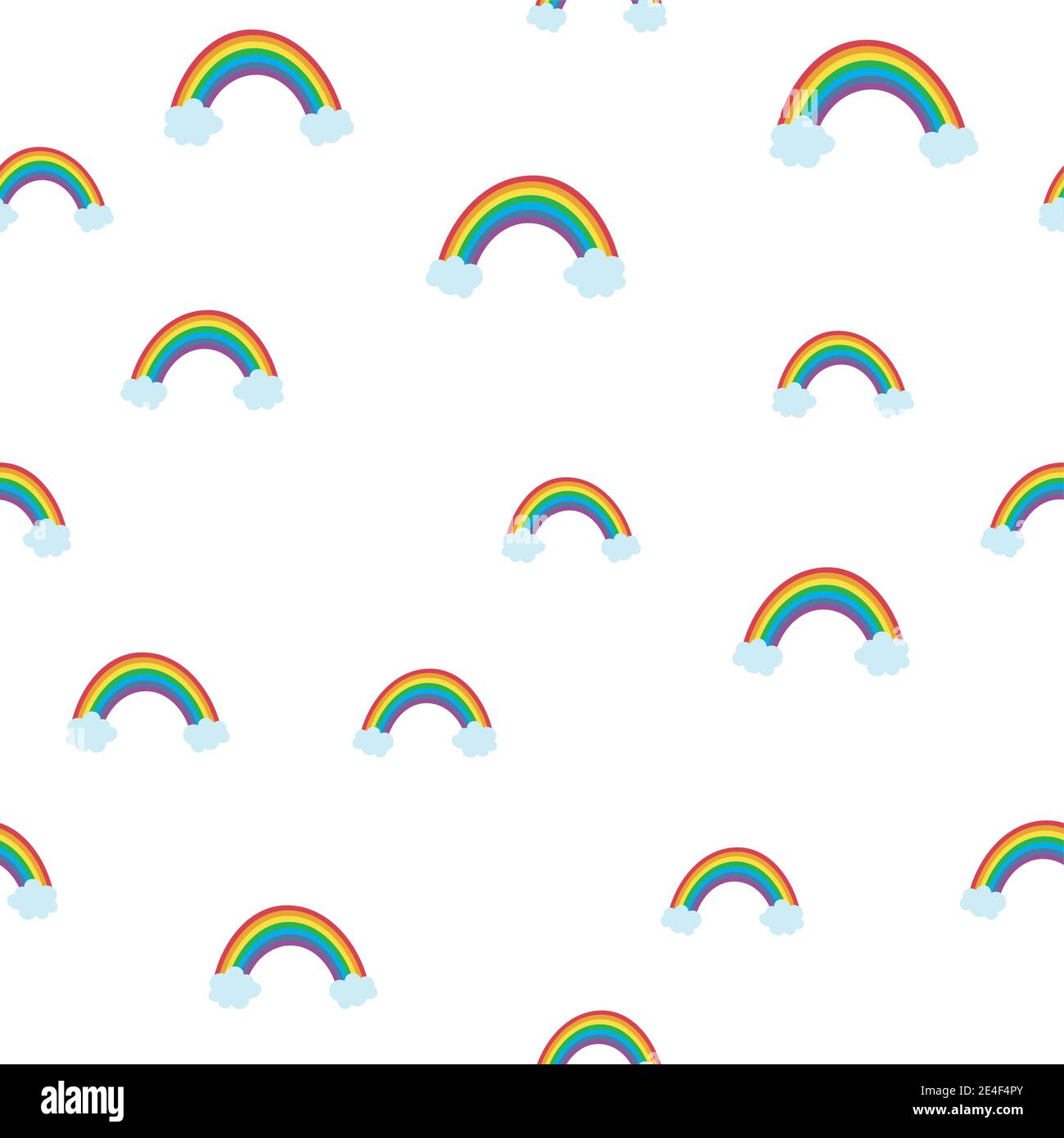 Cloud, rainbow seamless pattern background Vector Illustration Stock ...