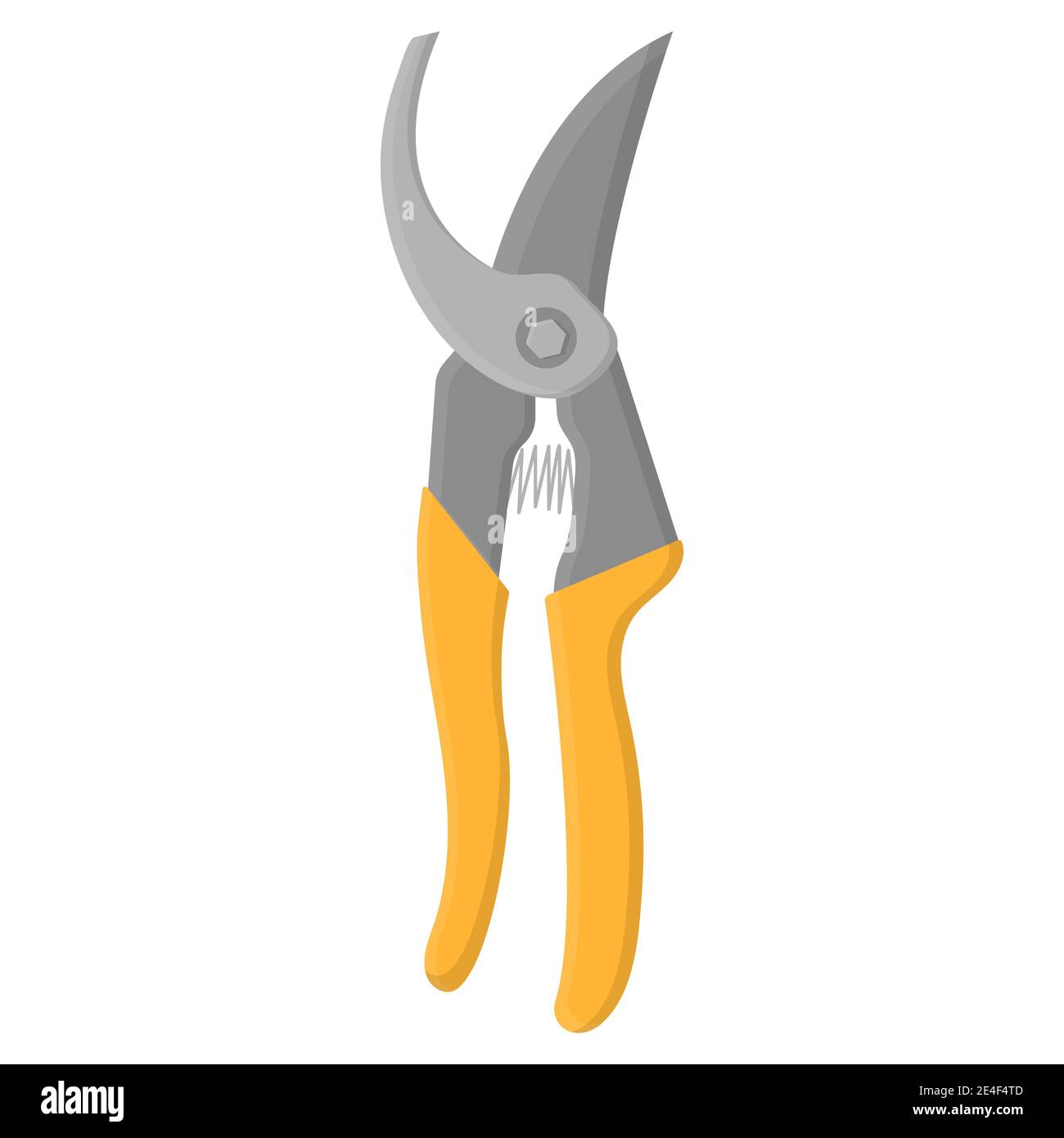 Cartoon gardening scissors or secateurs isolated on white background ...