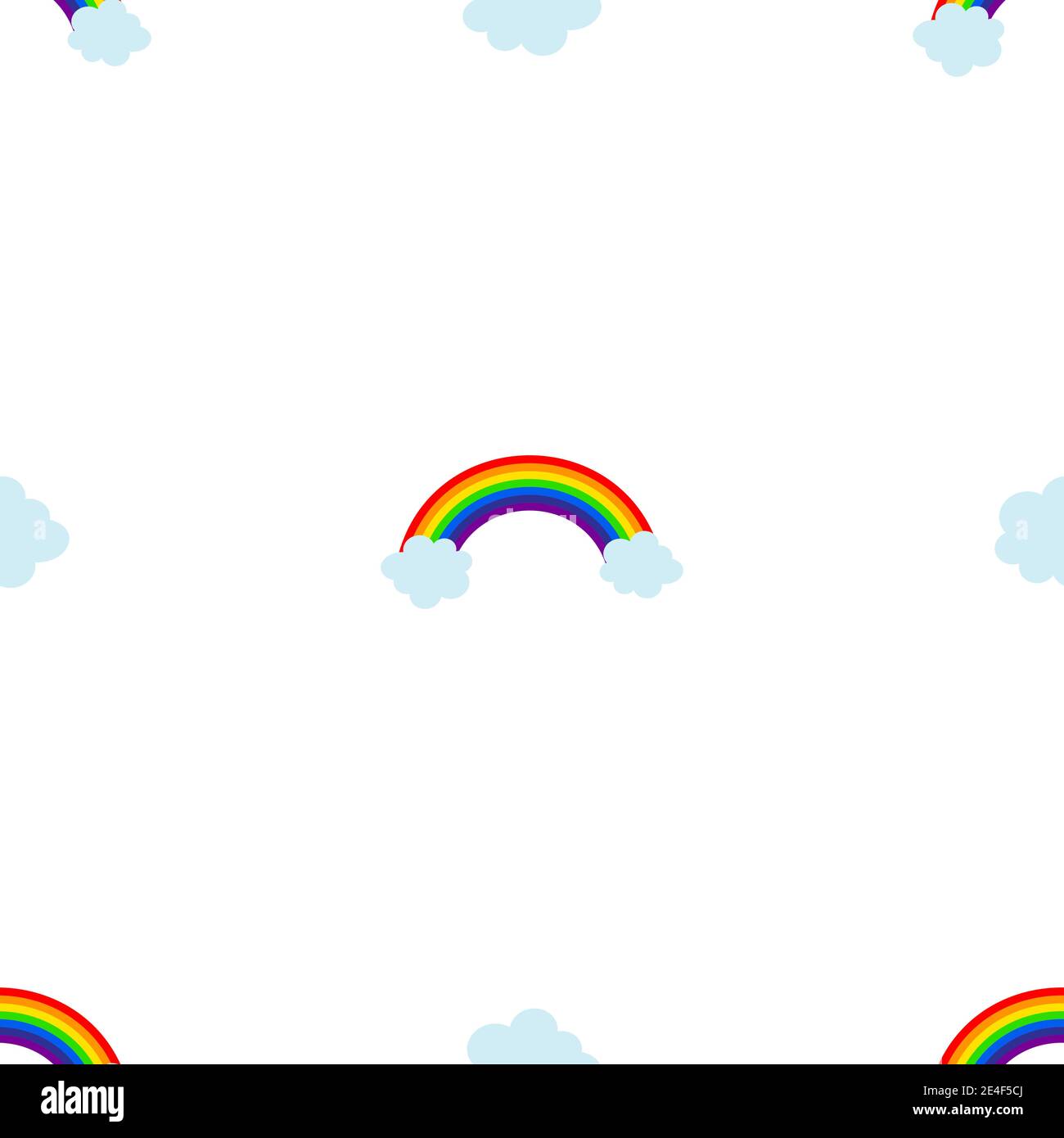 Cloud, rainbow seamless pattern background Vector Illustration Stock ...
