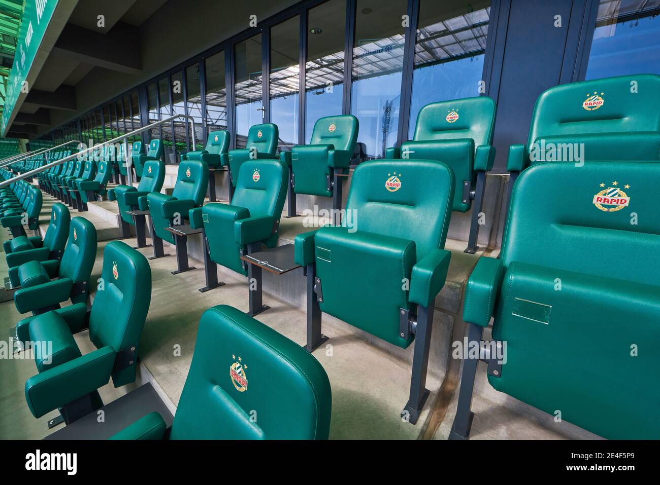 In the VIP tribune at FC Rapid arena Stock Photo - Alamy