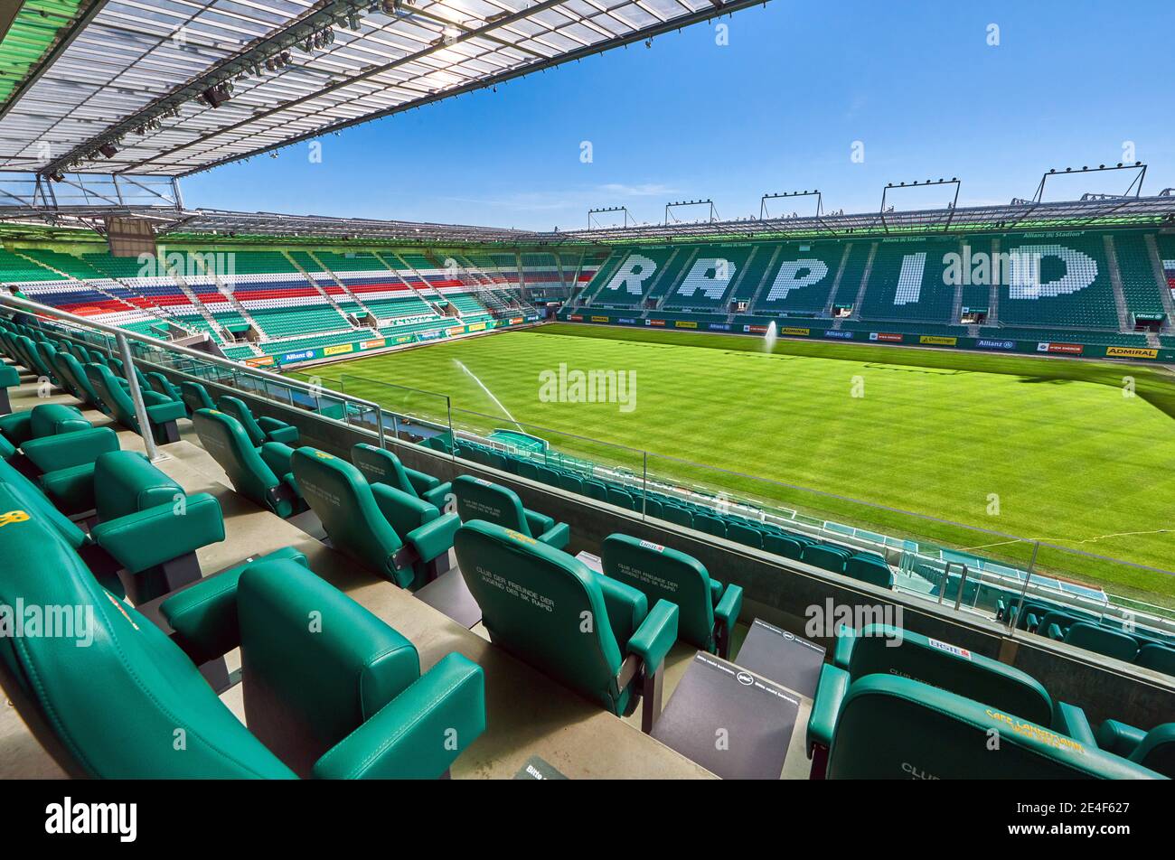 In the VIP tribune at FC Rapid arena Stock Photo - Alamy