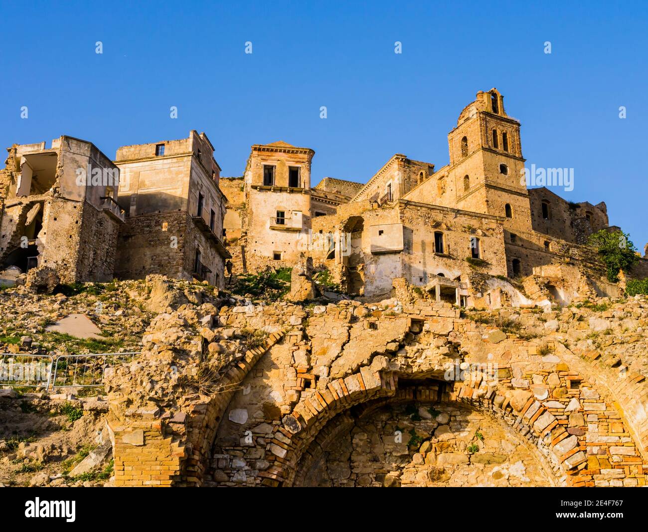 Scenic view of Craco ruins, ghost town abandoned after a landslide ...