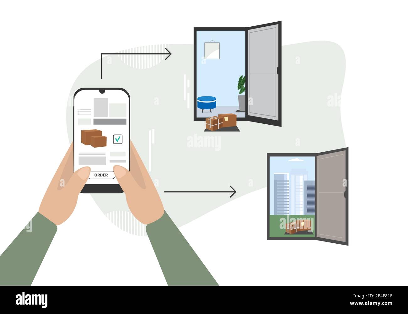 Contactless delivery and ordering goods Stock Vector Image & Art - Alamy