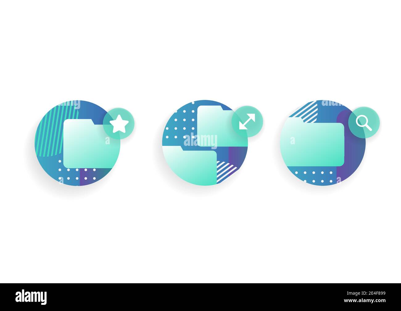 Abstract icons with folders Stock Vector Image & Art - Alamy