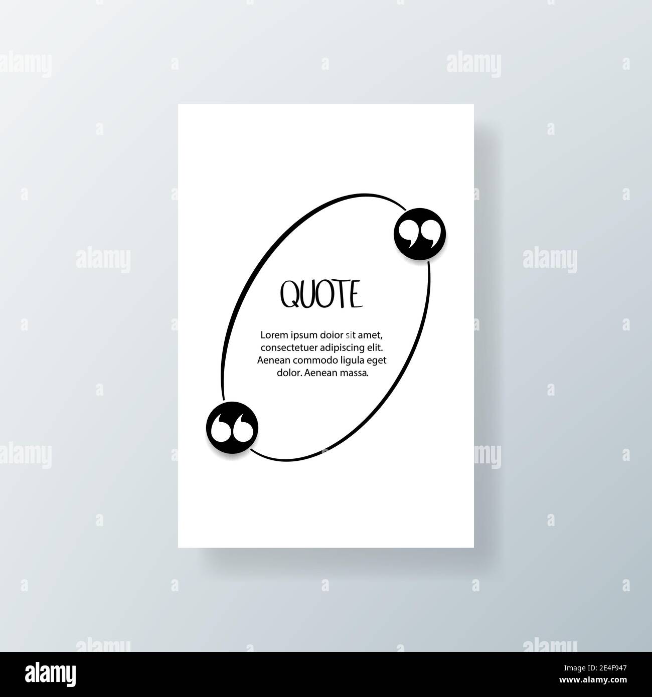 Quote frames blank templates set. Text in brackets, citation empty ...