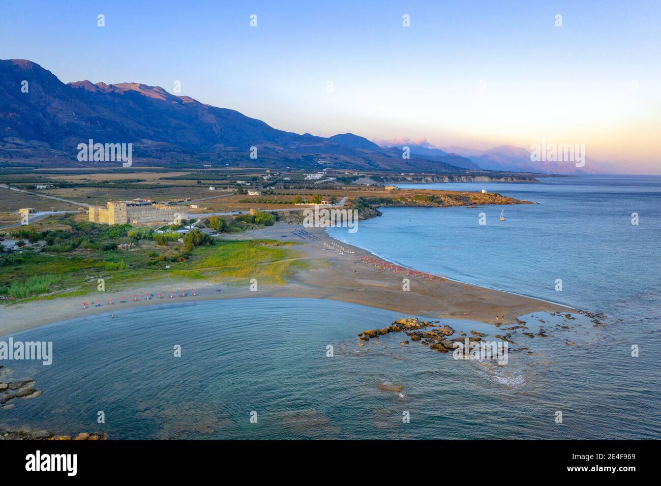 Historic frangokastello fort crete greek island hi-res stock ...