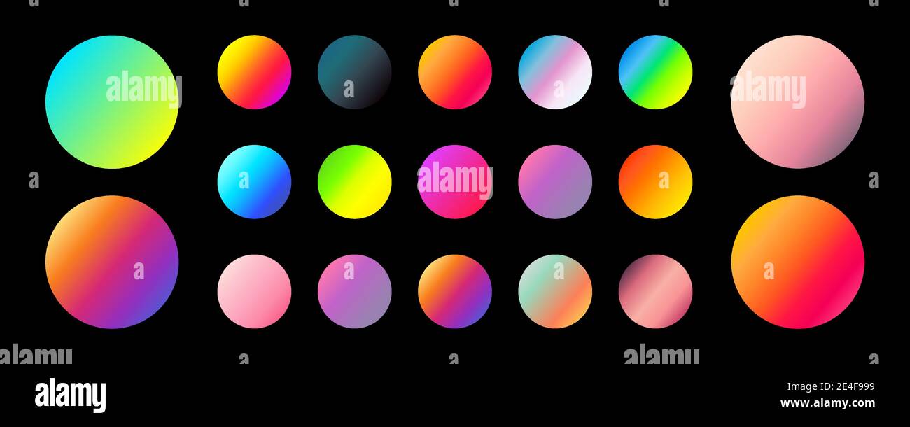 Round gradient set with modern abstract backgrounds. Colorful fluid ...