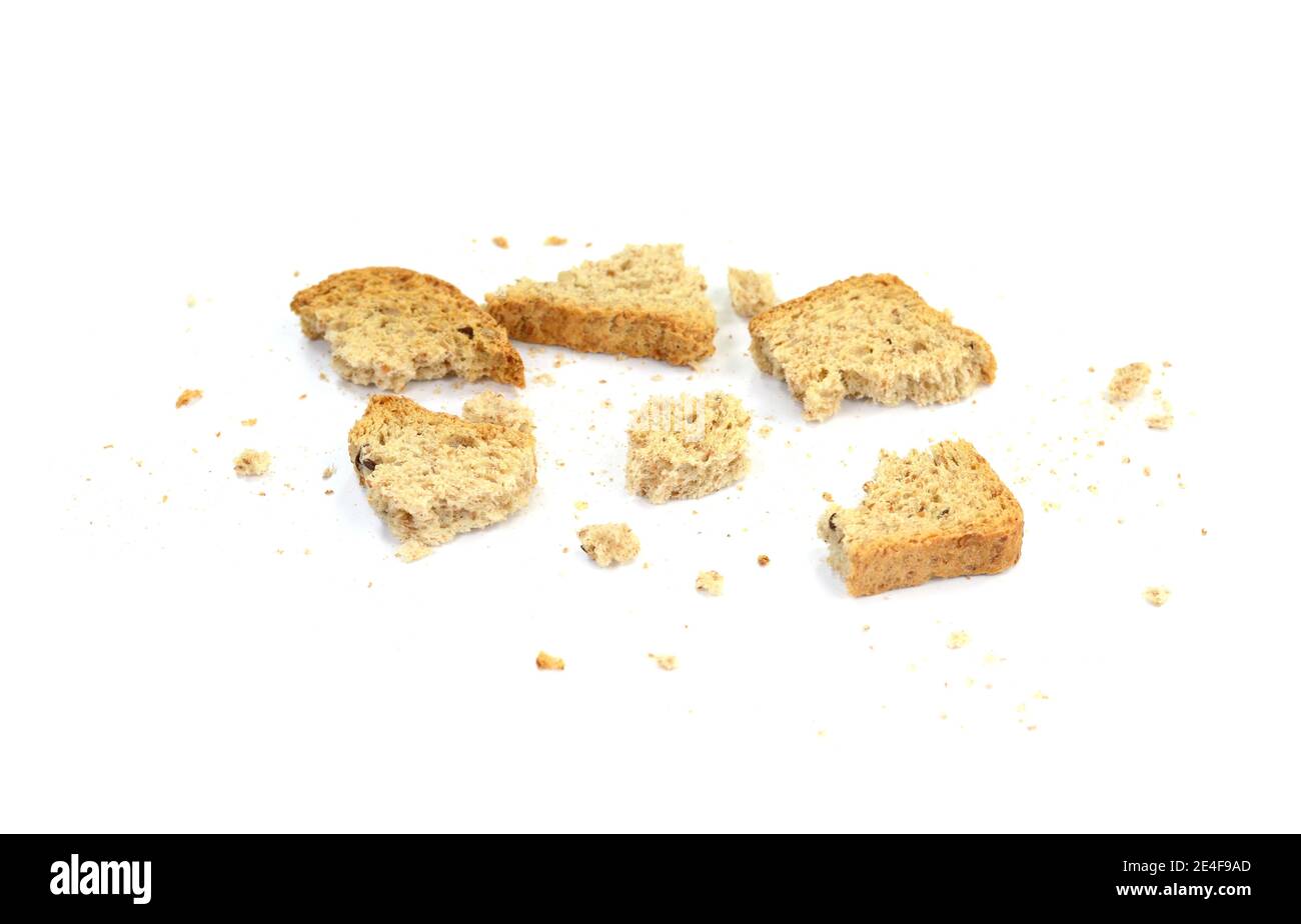 Bake rolls. Mini bread chips isolated on white background Stock Photo ...