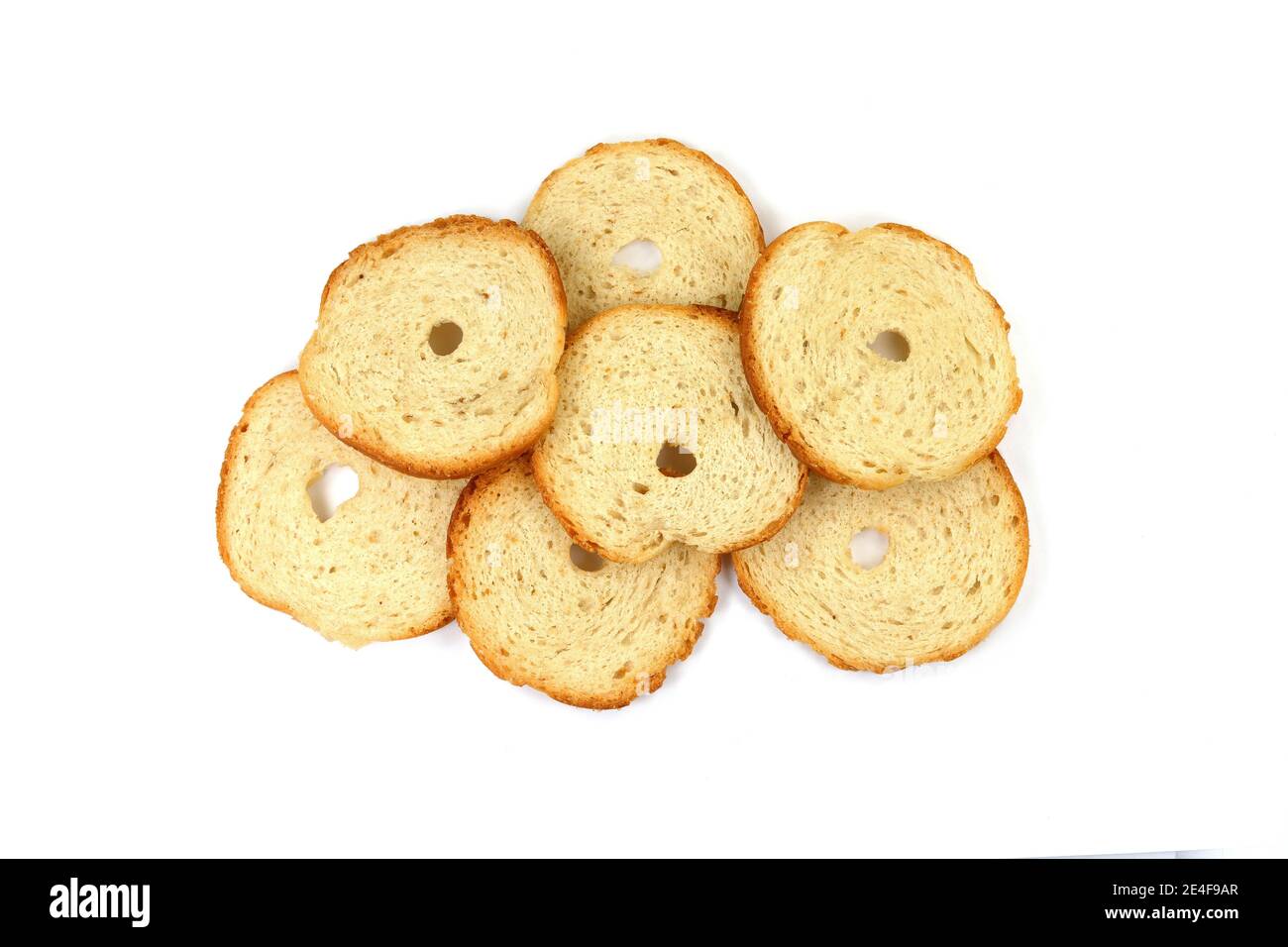 Bake rolls. Mini bread chips isolated on white background Stock Photo ...