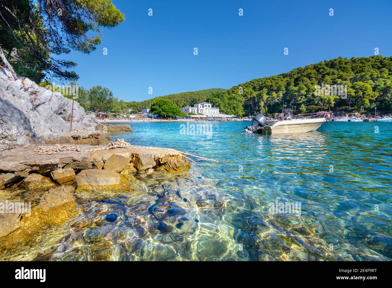 Amazing beach of Agnontas, Skopelos, Greece Stock Photo - Alamy
