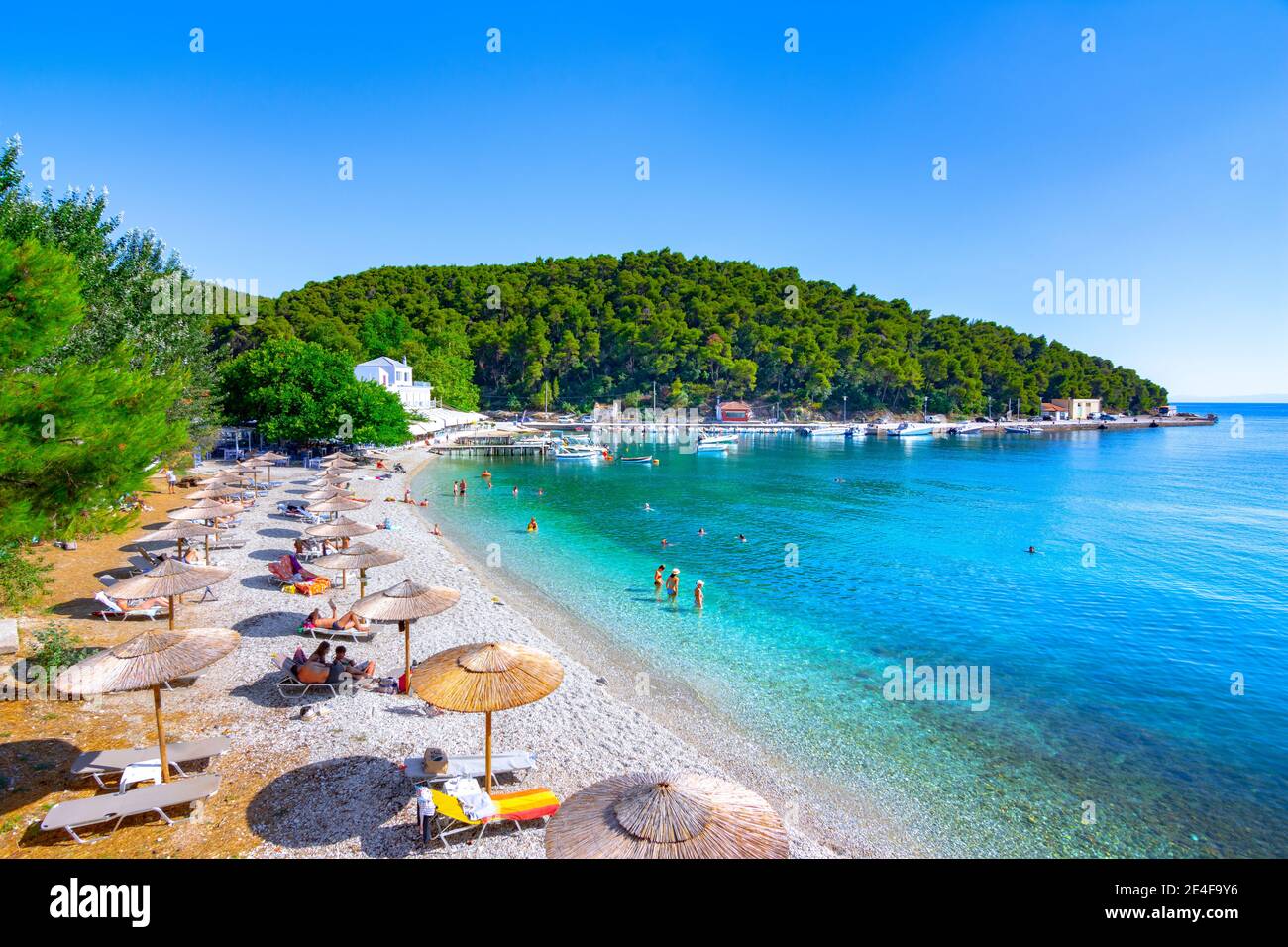 Amazing beach of Agnontas, Skopelos, Greece Stock Photo - Alamy