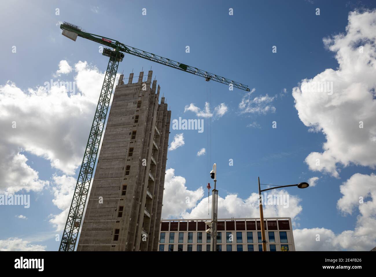 Newcastle upon Tyne UK: 2nd Aug 2020: High-rise construction site in ...
