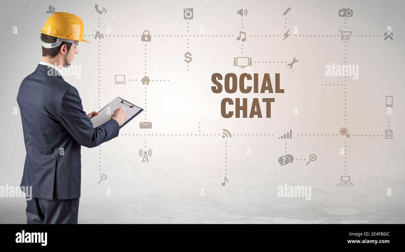 Engineer working on a new social media platform with SOCIAL CHAT ...