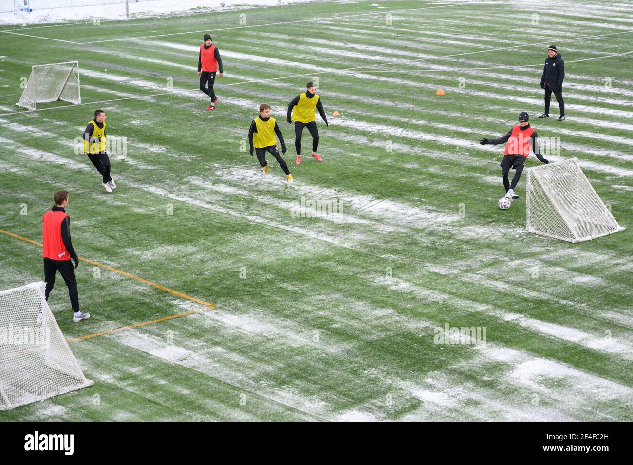 Football Pitch With Snow High Resolution Stock Photography and Images ...